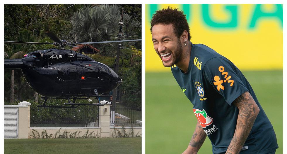 Neymar sorprende al llegar en helicóptero al entrenamiento de Brasil ...