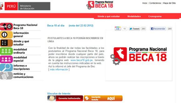Se iniciaron hoy las inscripciones vía Internet para postular a programa Beca 18 | PERU | CORREO
