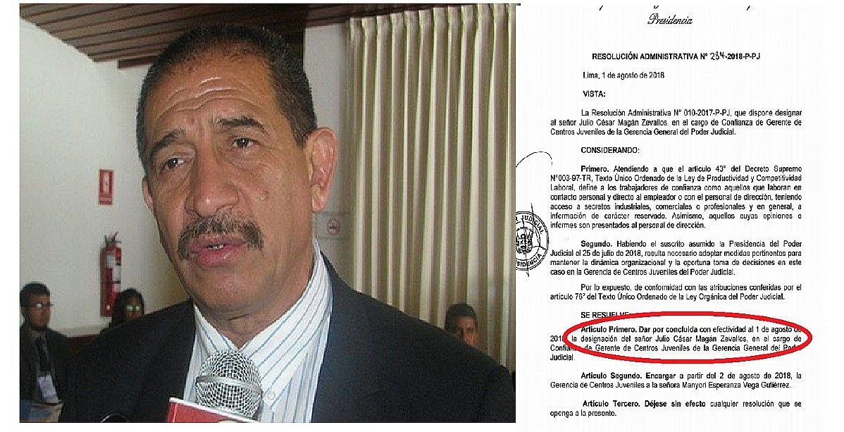 Poder Judicial da por concluida designación de Julio César Magán ...