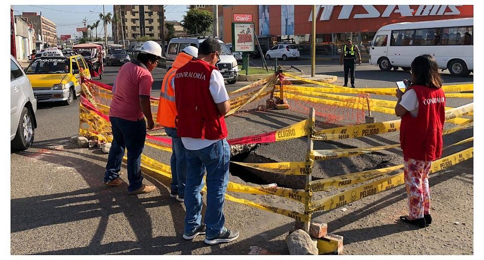 Contraloría inspecciona hundimiento de pavimento en céntrica avenida de Chiclayo | EDICION | CORREO