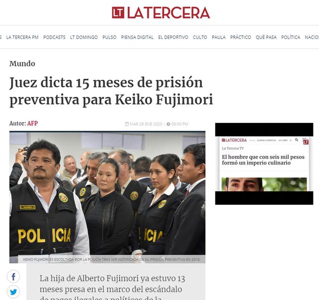 Keiko Fujimori Así Informó Prensa Internacional Regreso Prisión Fotos